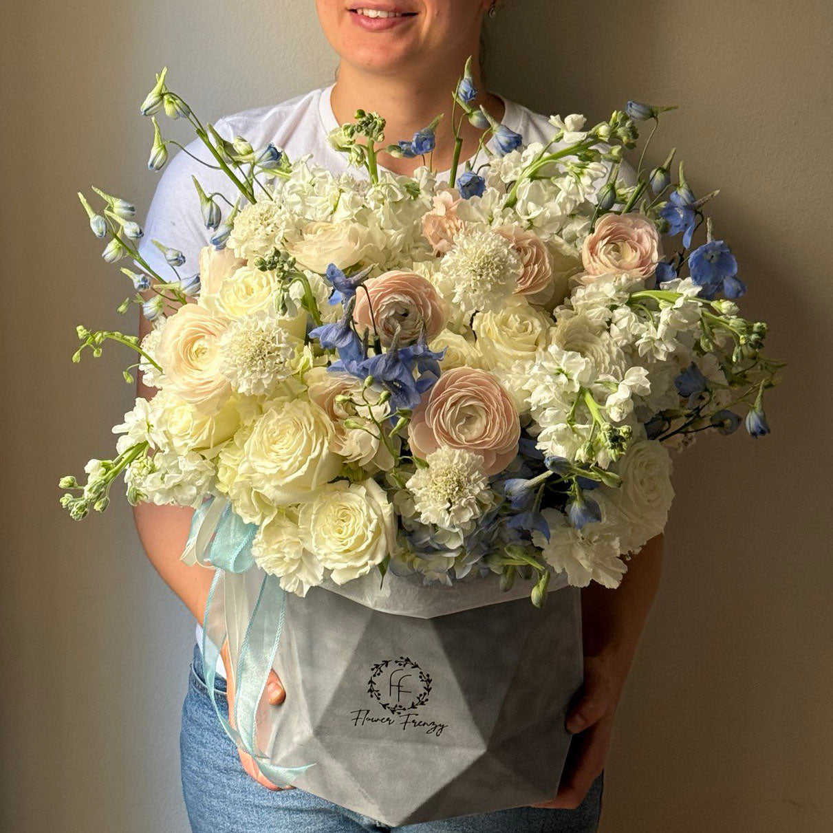 115. Azure Elegance Bouquet – FlowerFrenzyLA