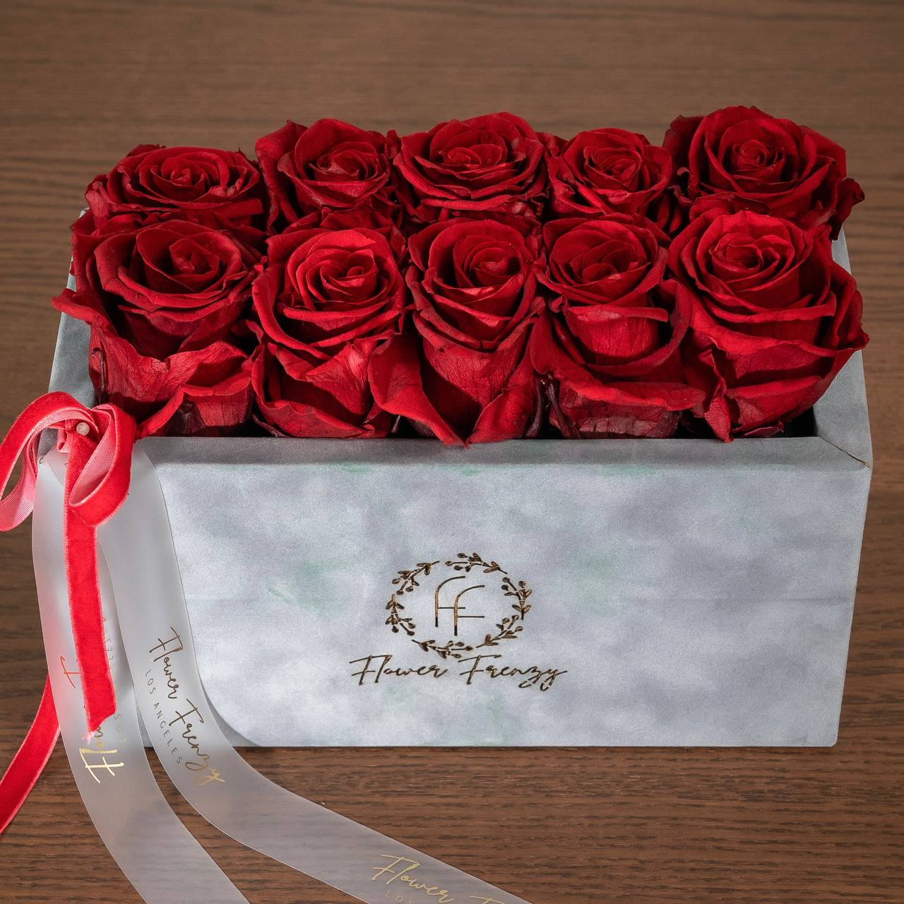 229. Crimson Eternity Rose Box – FlowerFrenzyLA