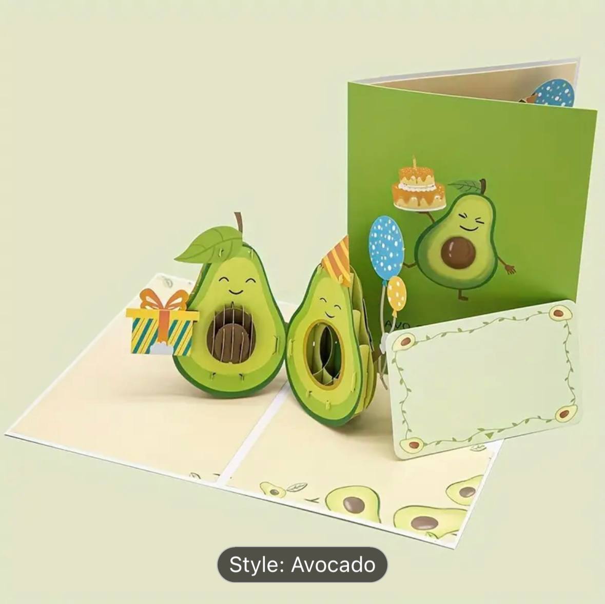 Avocado 3D card – FlowerFrenzyLA